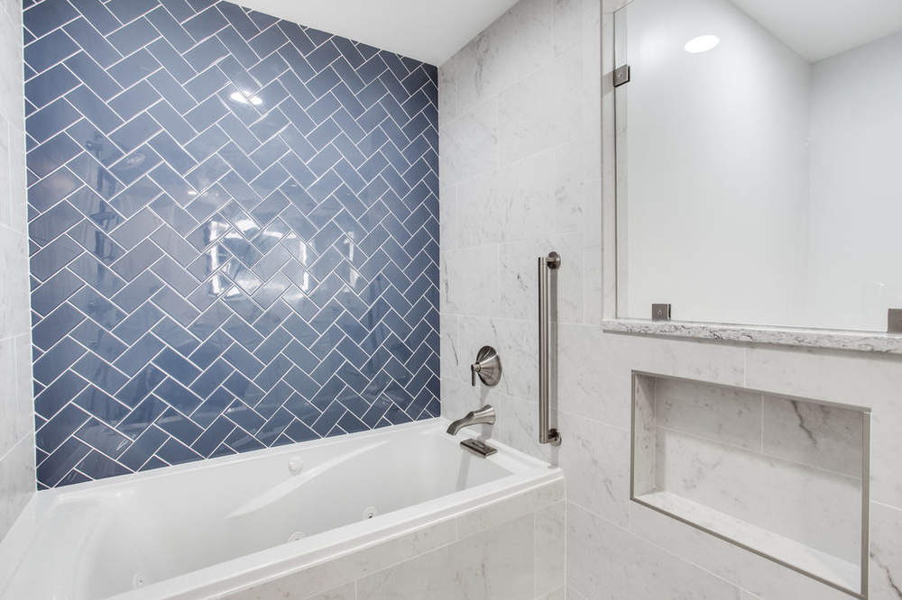 Herringbone Tile Pattern Shower